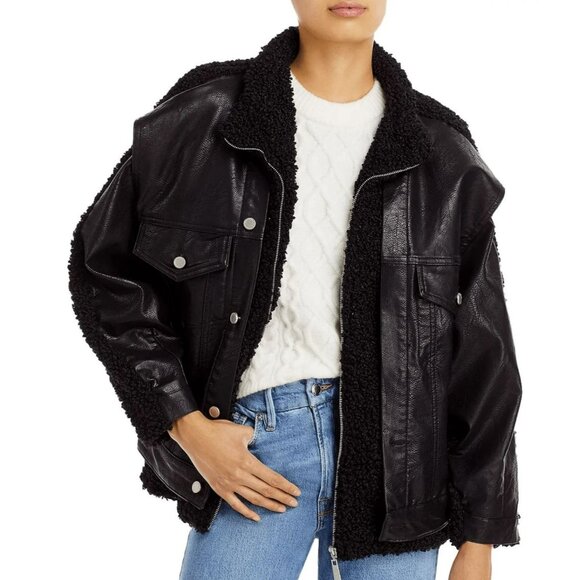 Blank NYC | Jackets & Coats | Blank Nyc Sherpa Oversized Vegan Leather ...